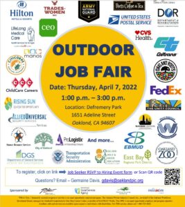 Outdoor Job Fair, April 7th 1PM-3PM @Defremery Park, Oakland, CA | East ...